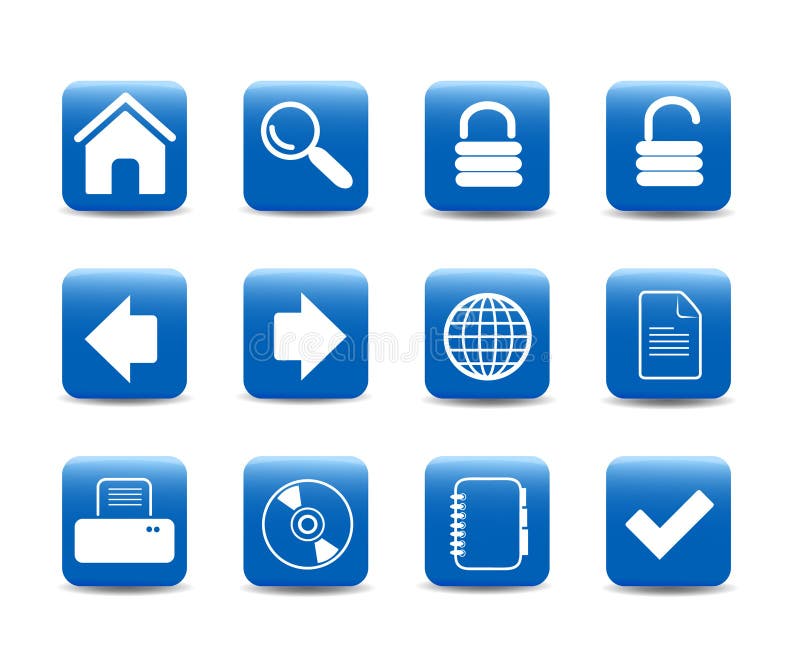 Web icons / buttons stock vector. Illustration of blue - 3972741