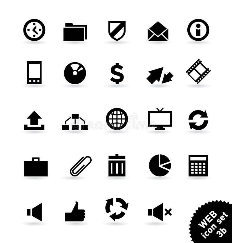 Collection of Black Web Icon Stock Vector - Illustration of isolated ...