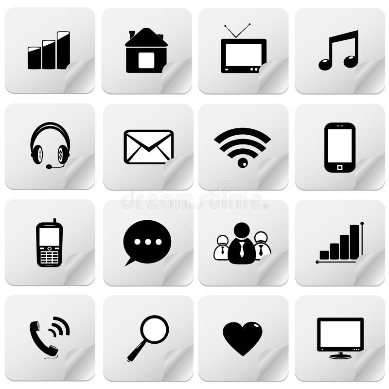 Basic - Media Icons stock vector. Illustration of film - 19823004