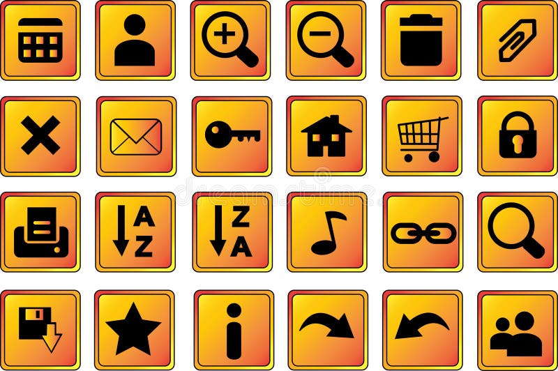 Web icons buttons 2 gold stock vector. Illustration of copyright - 1792124