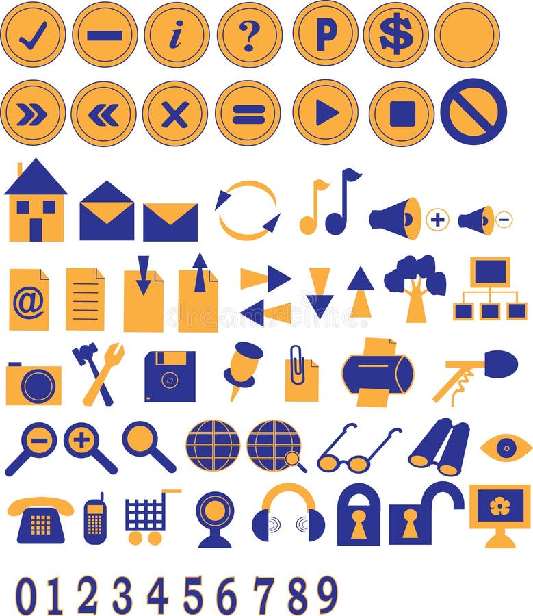 Web icons and buttons stock vector. Illustration of online - 5419877