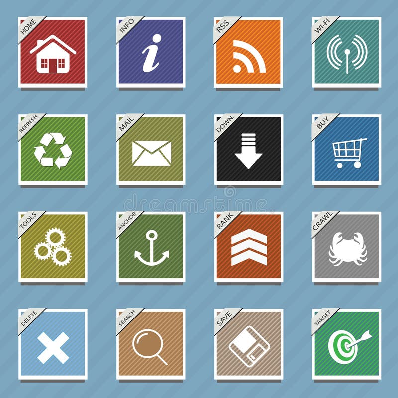 Web icons , buttons sample stock vector. Illustration of sign - 17716784