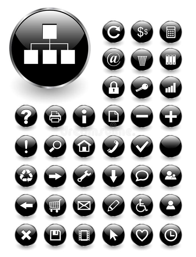 Computer icon buttons stock vector. Illustration of computer - 8515914