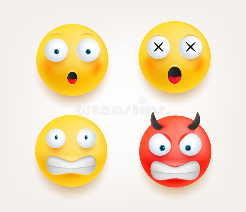 Web Icons. Emoticons in Cute 3d Style Vector Set Stock Vector ...