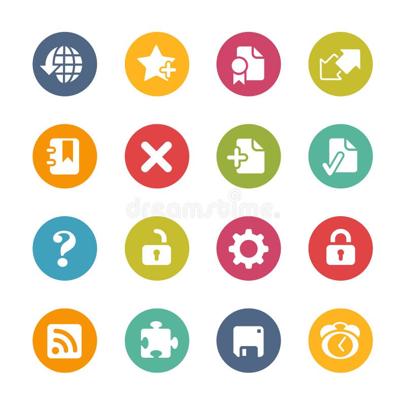 Web Icons -- Fresh Colors Series Stock Vector - Illustration of ...