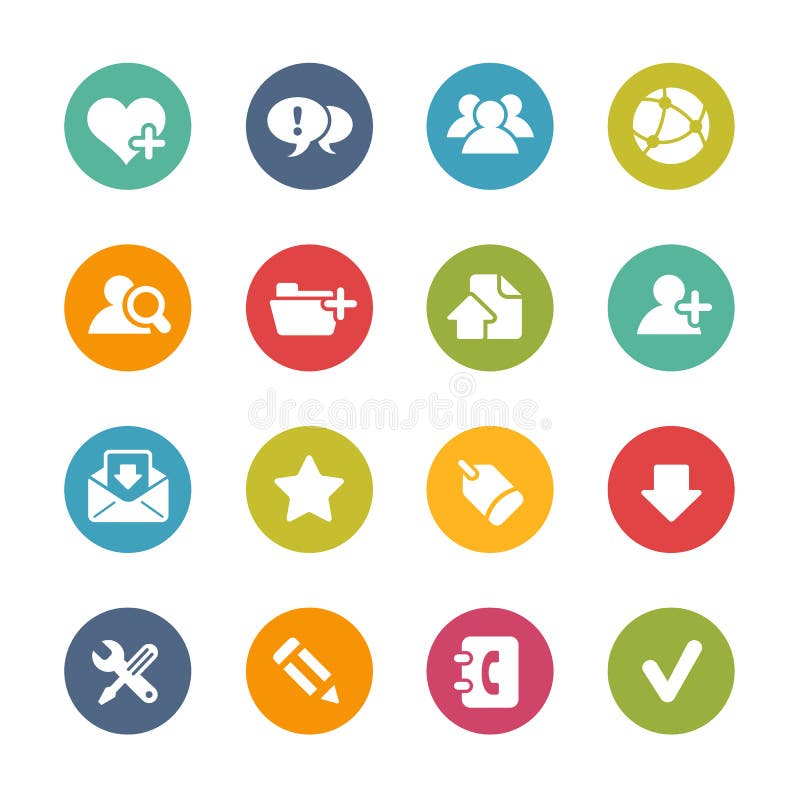 Social Icons Fresh Colors Series Stock Illustrations – 6 Social Icons ...