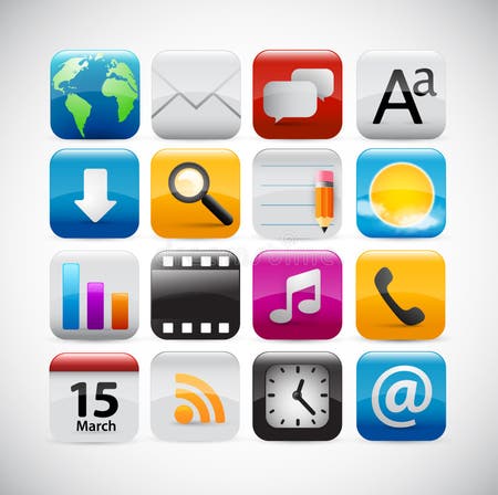 Web icons - glossy series stock vector. Illustration of abstract - 15953882