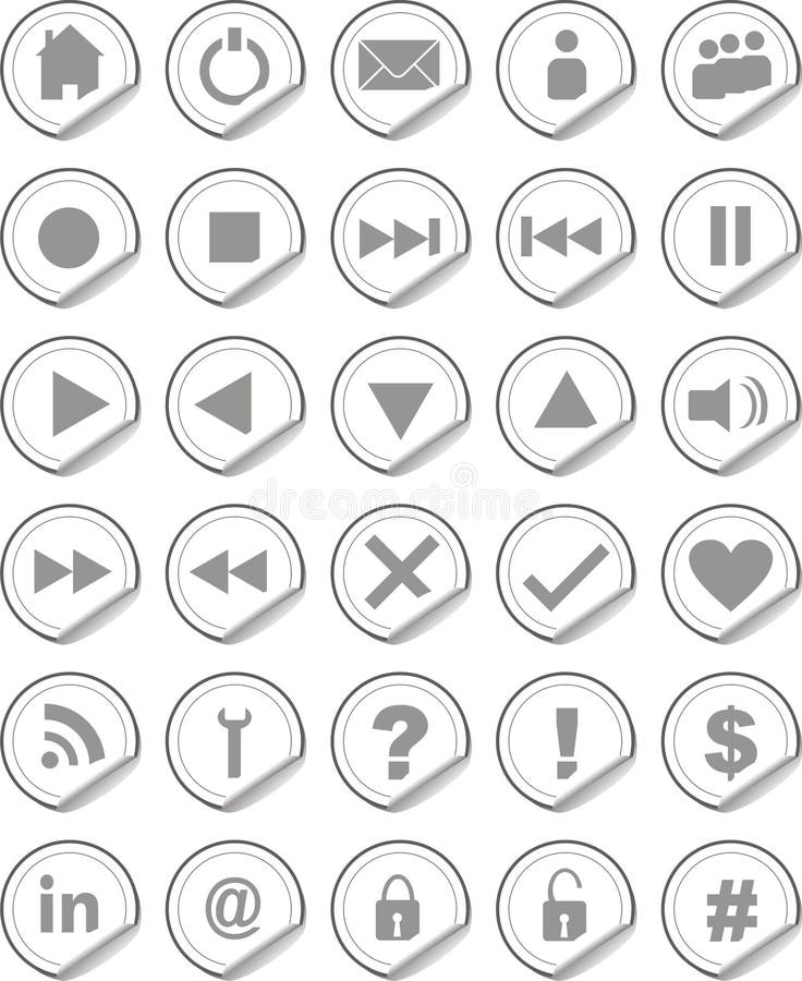 Web Icons gray stock vector. Illustration of concept - 32711410