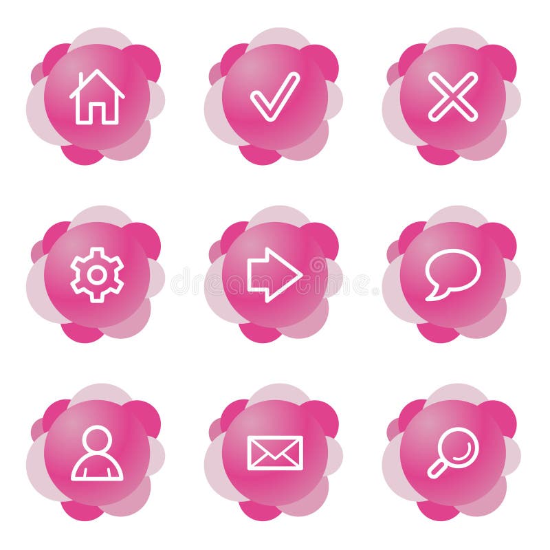 Web icons, pink series stock vector. Illustration of cancel - 5758179