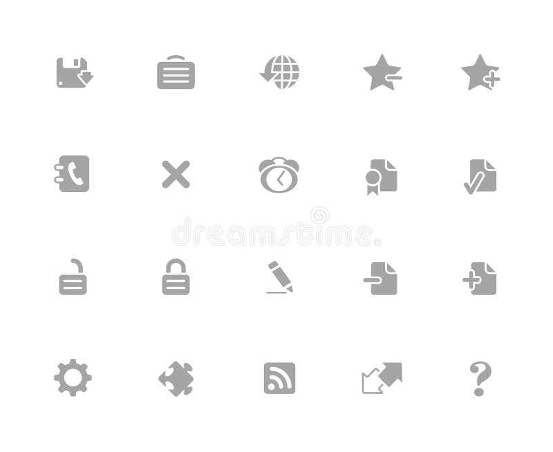 Web Icons // 32 Pixels Icons White Series Stock Vector - Illustration ...