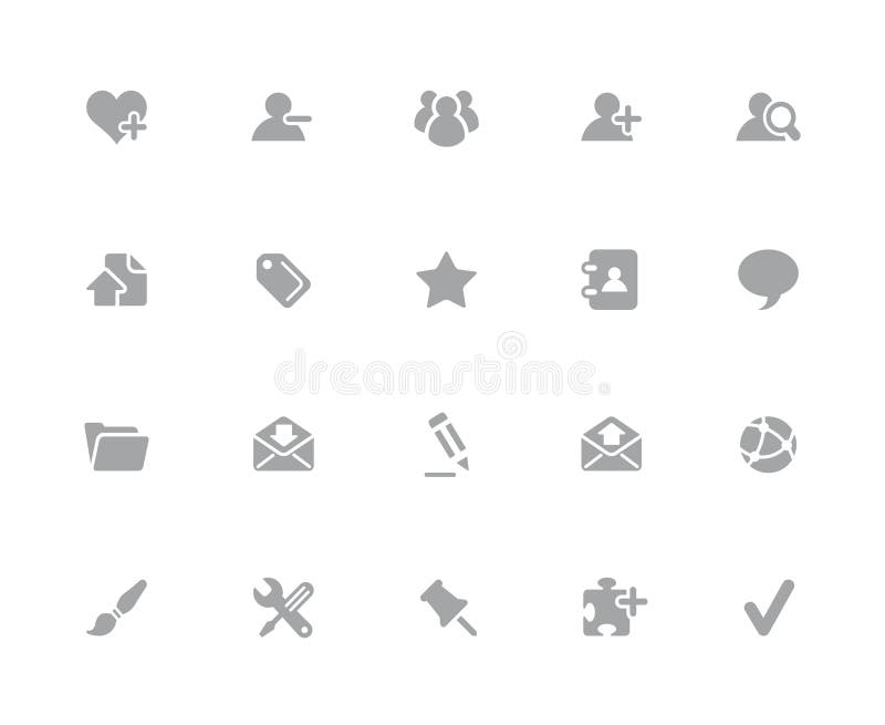 Web Icons // 32 Pixels Icons White Series Stock Vector - Illustration ...