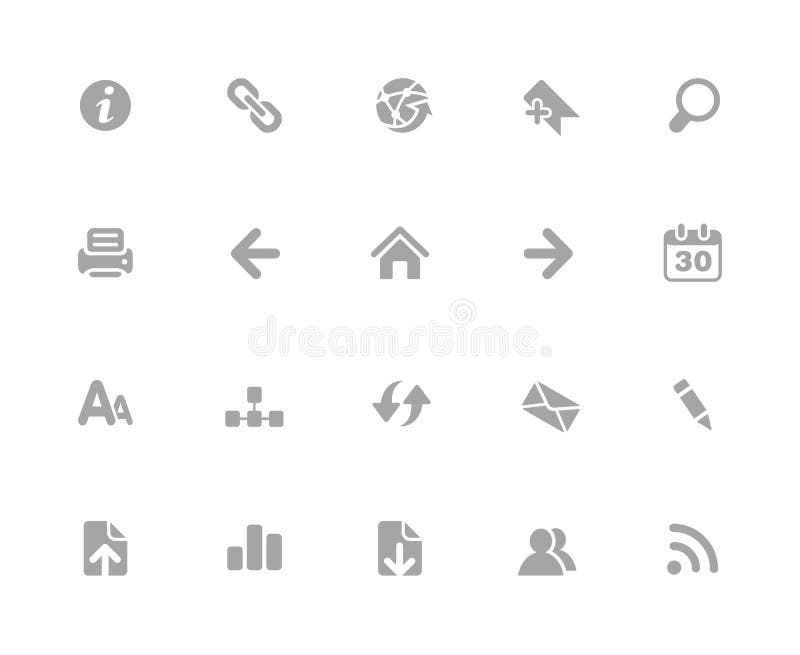 Web Icons // 32 Pixels Icons White Series Stock Vector - Illustration ...
