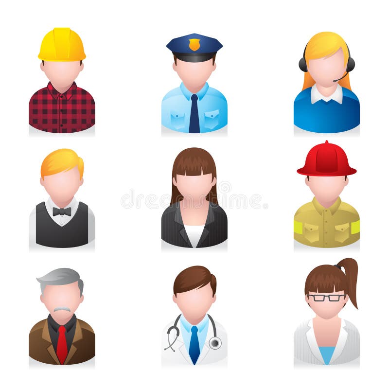 Web Icons - Professional People 2 Stock Vector - Illustration of doctor ...