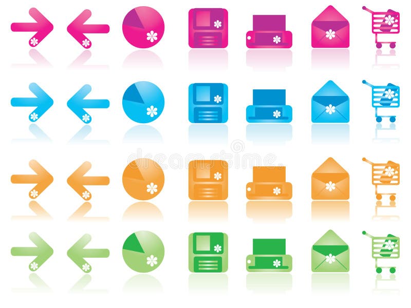 Web icons set 1 stock vector. Illustration of item, pink - 7691008