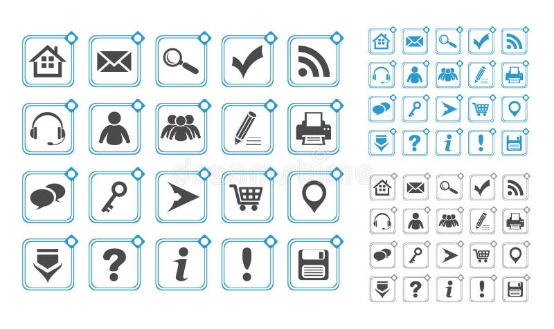 Web icons set stock vector. Illustration of link, information - 26307192