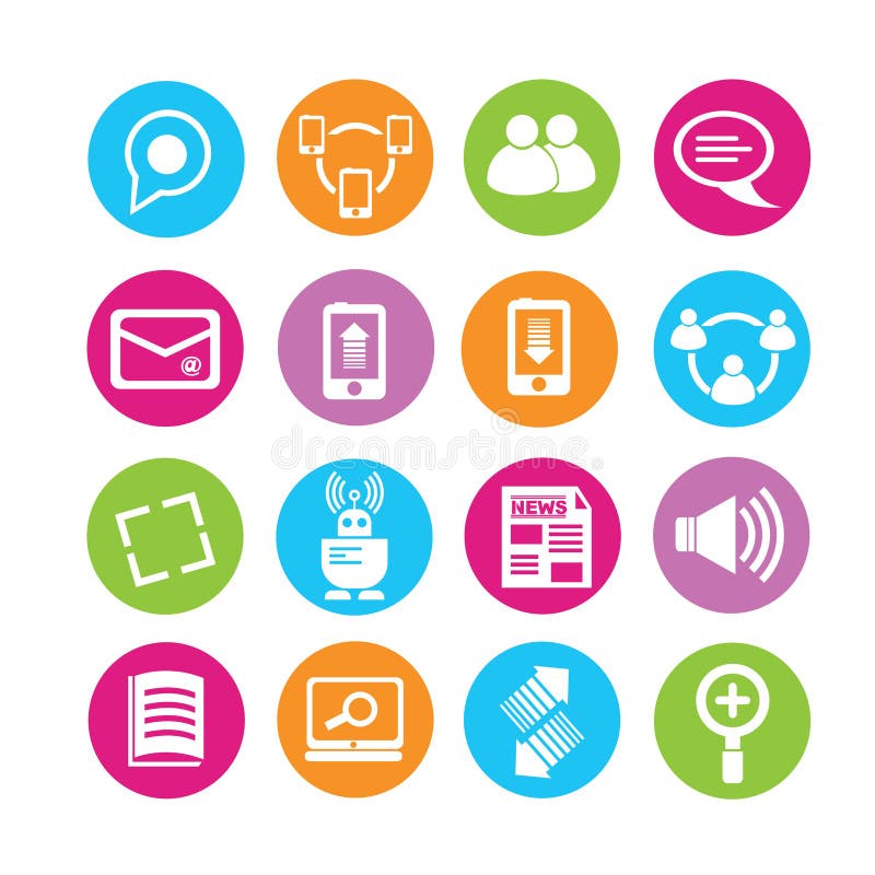 Image Viewer Web Icons, Colour Spots Series Stock Vector - Illustration ...