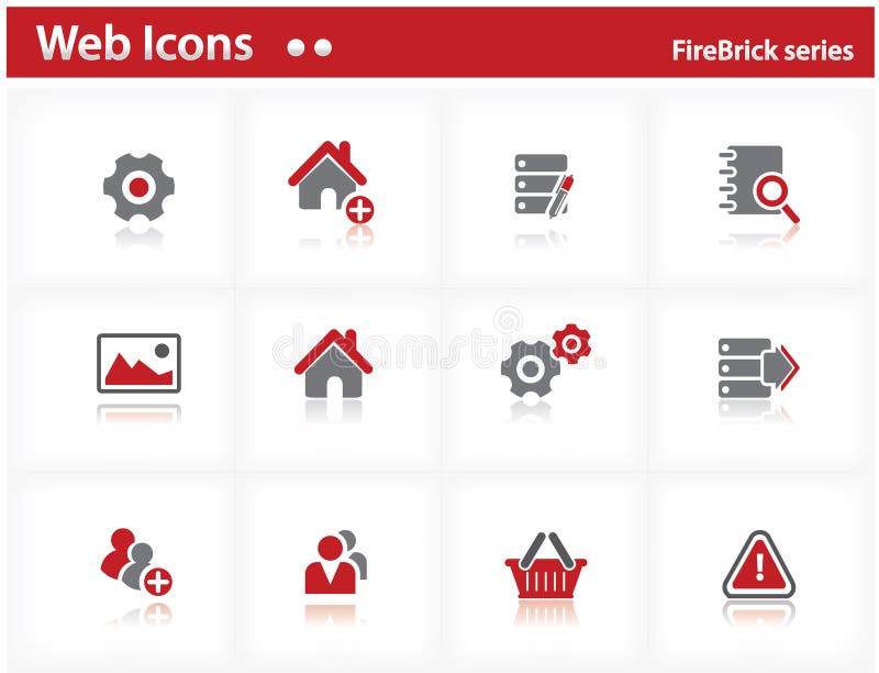 Profile Icons Set - Firebrick Series Stock Vector - Illustration of ...