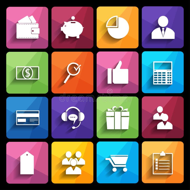 Set of icons. Flat Design stock vector. Illustration of globe - 34626222