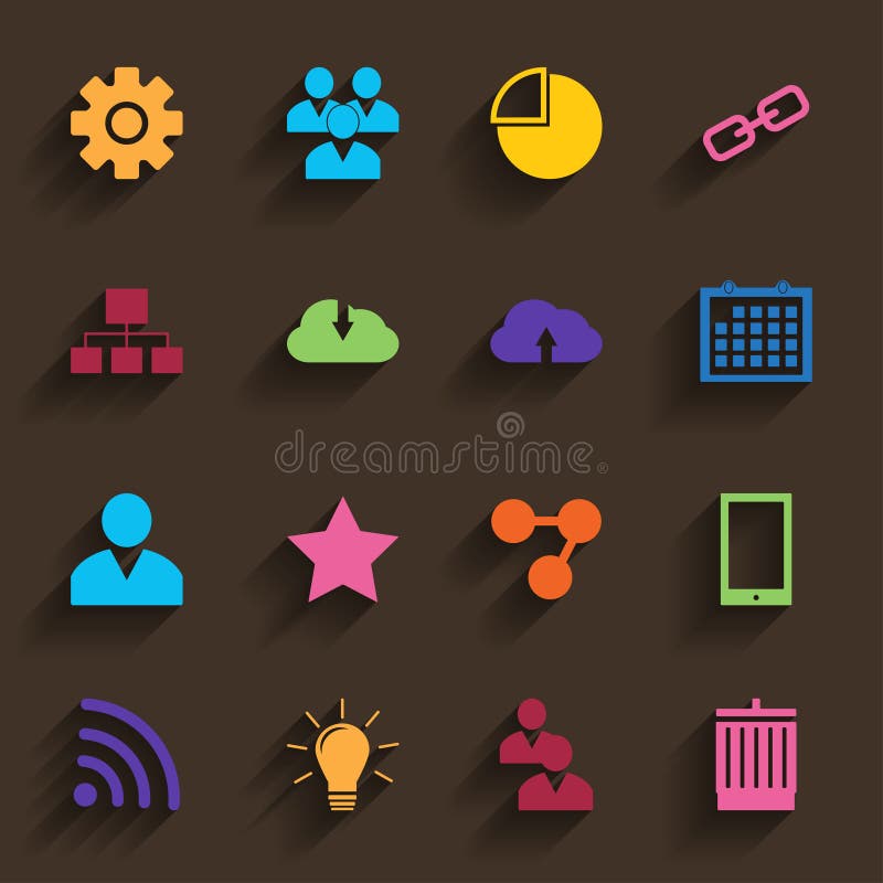 Golden web icons set stock vector. Illustration of shadow - 42948983