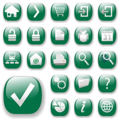 Web Icons Set-Green stock vector. Illustration of office - 2658047