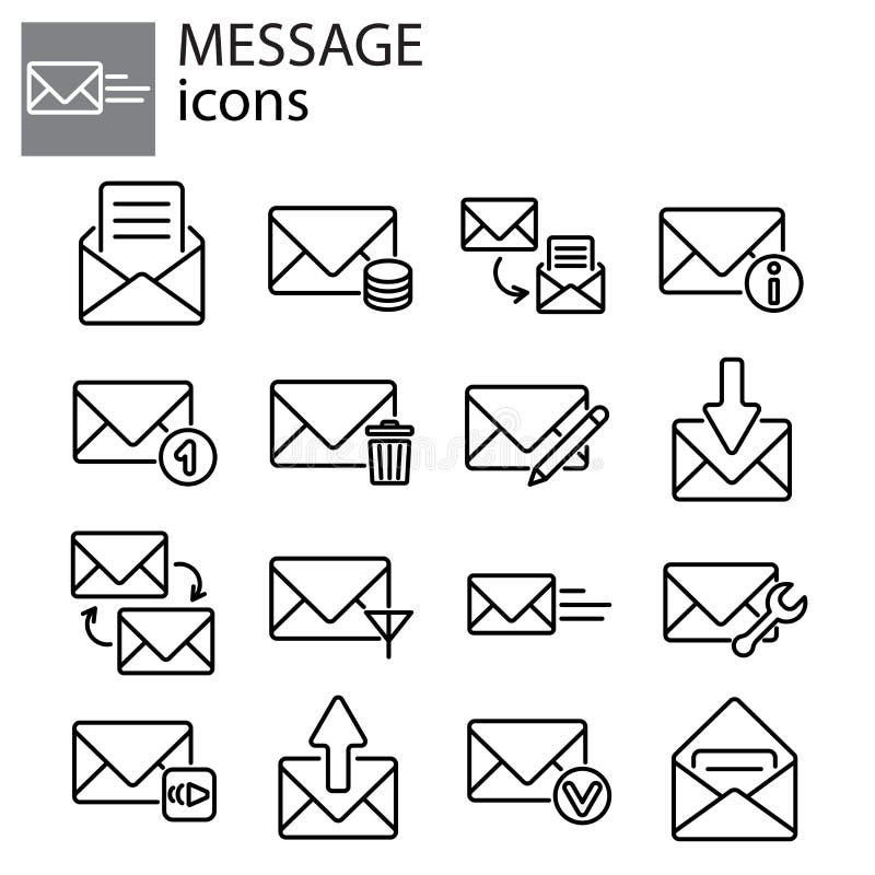 Icons set. Messages vector stock vector. Illustration of painting ...