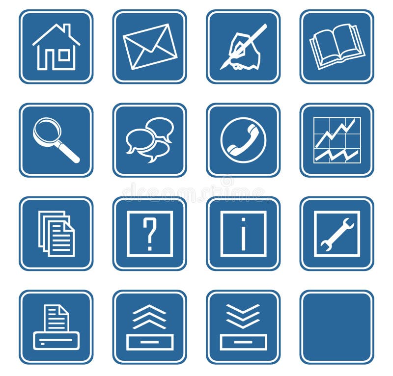 Basic Web Icons, Blue Circle Buttons Series Stock Illustration ...