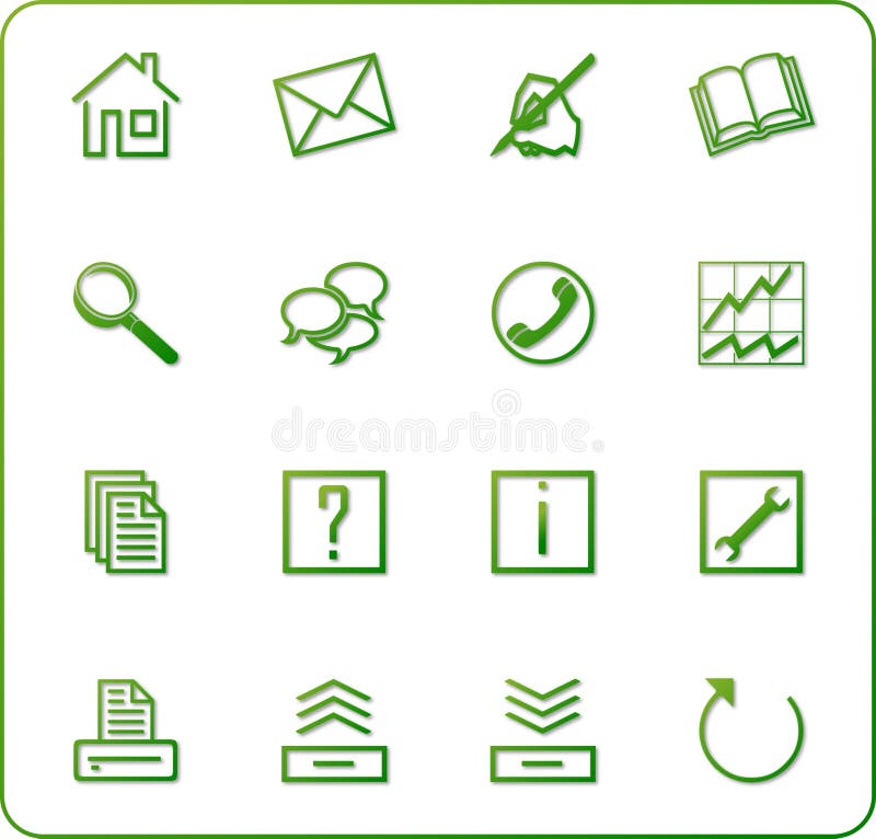 Web icons set no.3 - green stock illustration. Illustration of talk ...
