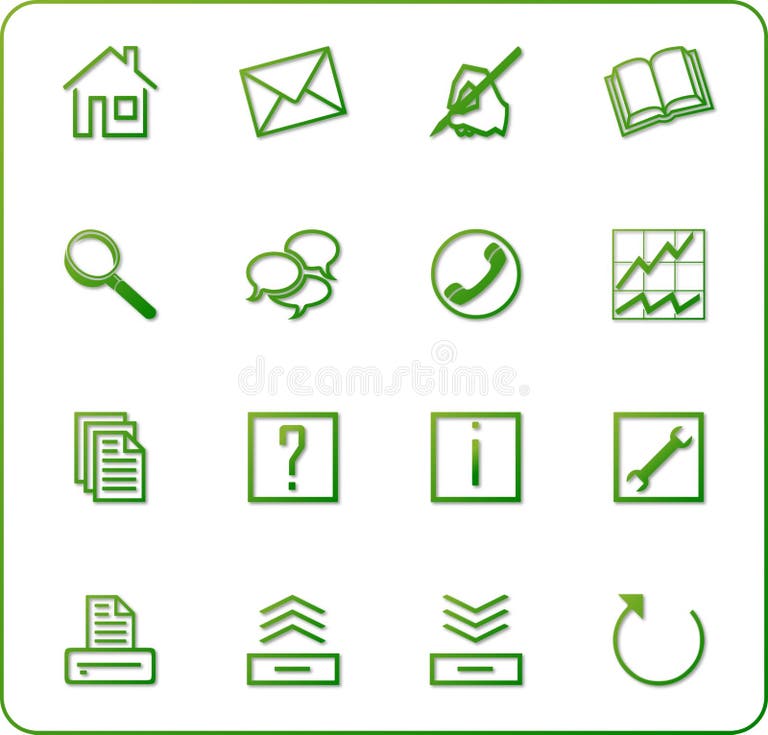Web icons set no.3 - green stock illustration. Illustration of talk ...