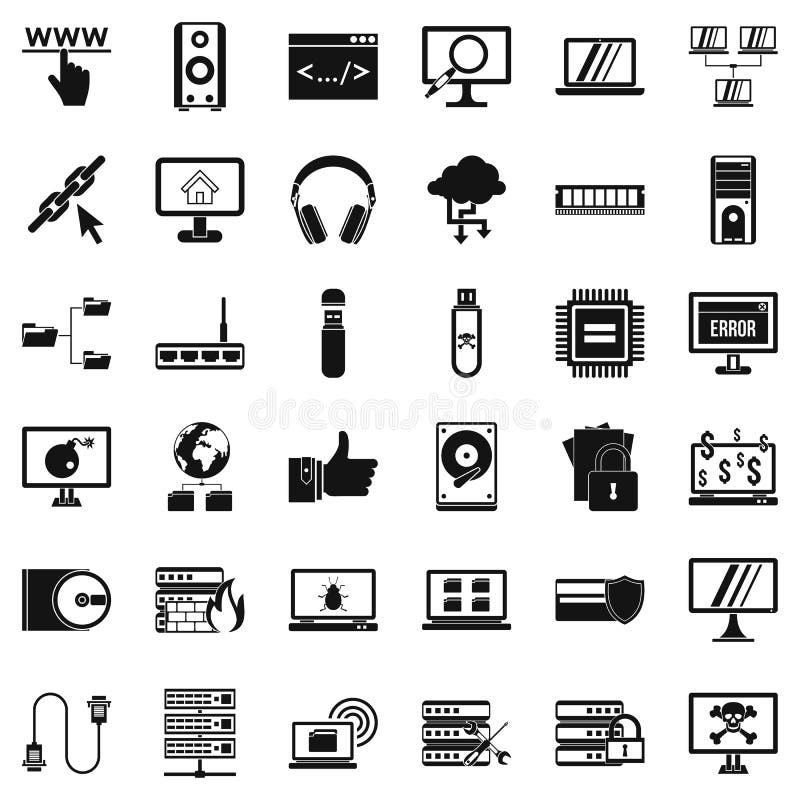 Web Icons Set, Simple Style Stock Vector - Illustration of object ...