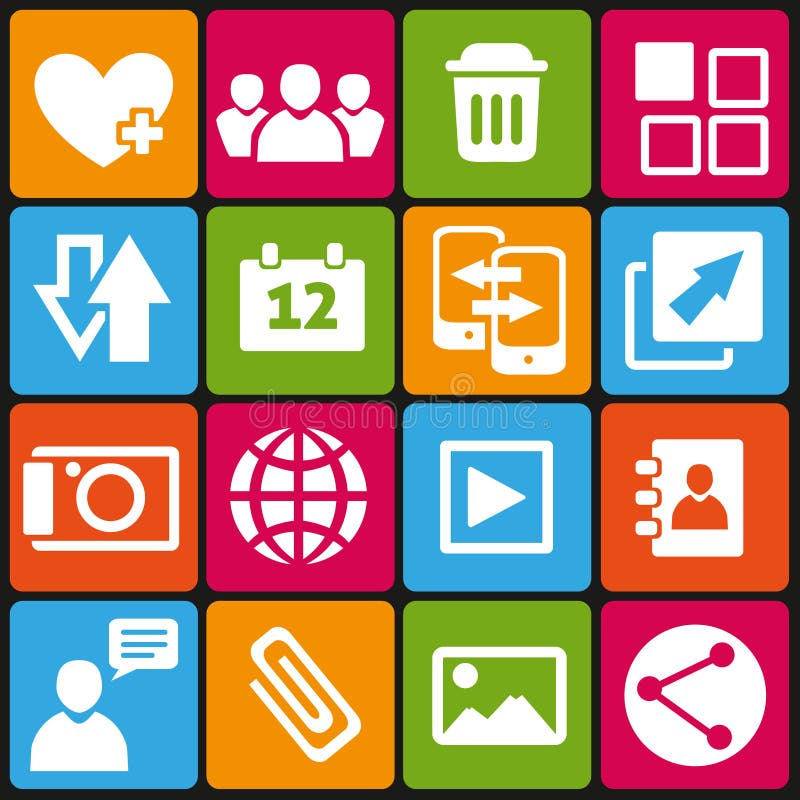 Web icons set stock vector. Illustration of laptop, mail - 63044470