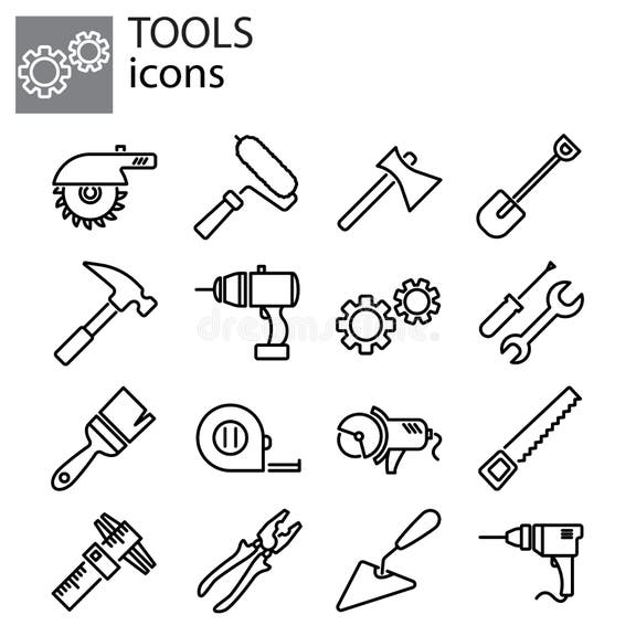 Icons set. Tools vector stock vector. Illustration of mechanic - 111037553