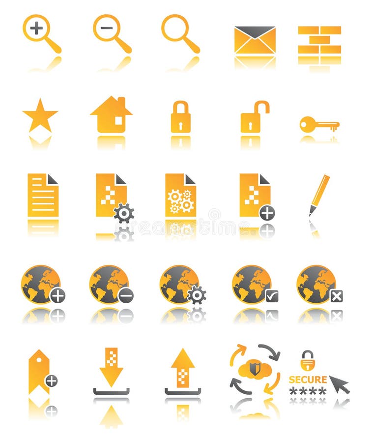 Web Icons Set in Two Colors Stock Vector - Illustration of page, pencil ...