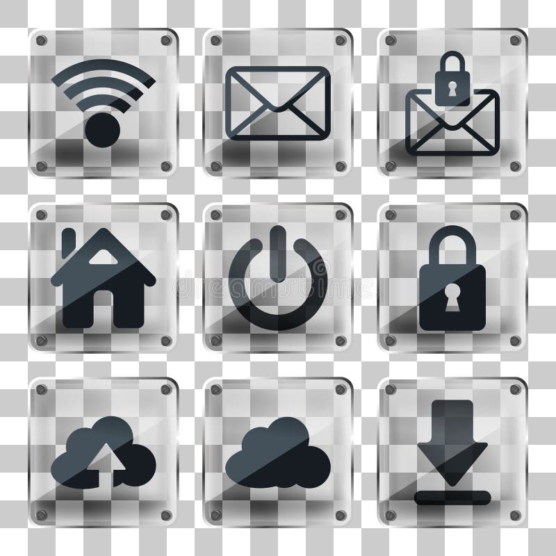 Web Icons on a Transperency Background Stock Vector - Illustration of ...