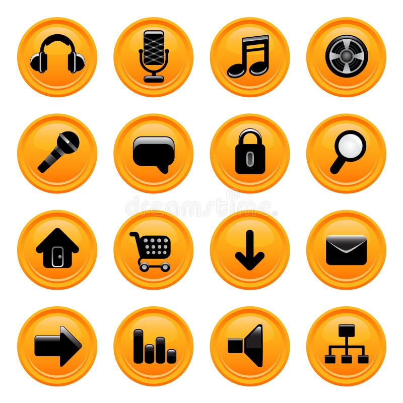 Web icons vector stock vector. Illustration of microphone - 8832426