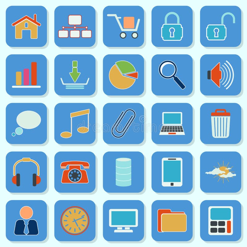 Application Icons Vector Set Stock Vector - Illustration of miniature ...
