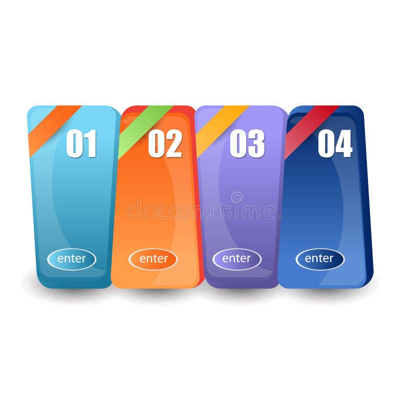 Web Infographics Banner with Number Options Stock Vector - Illustration ...