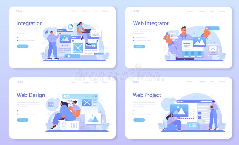 Web Integration Web Banner or Landing Page Set. Website Layout ...
