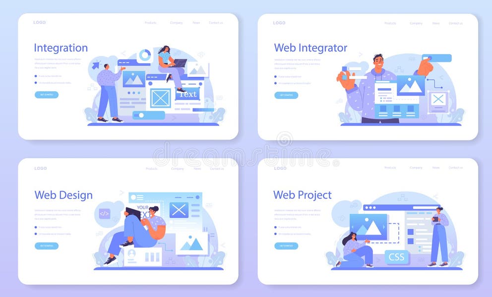 Web Integration Web Banner or Landing Page Set. Website Layout ...