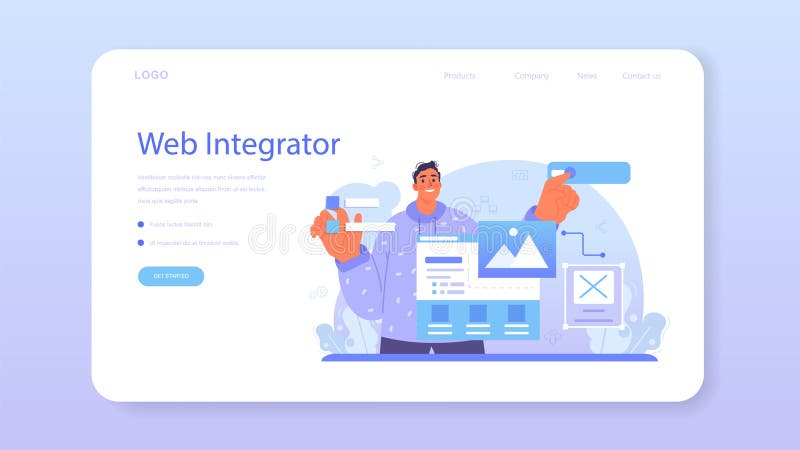 Web Integration. Website Layout Converting and Integrating Stock Vector - Illustration of ...