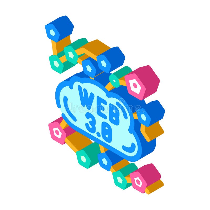 Web3 Integration Decentralized Application Isometric Icon Vector ...