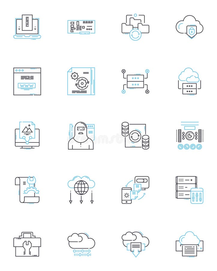Web Intelligence Linear Icons Set Analytics Data Mining Machine Learning Predictive