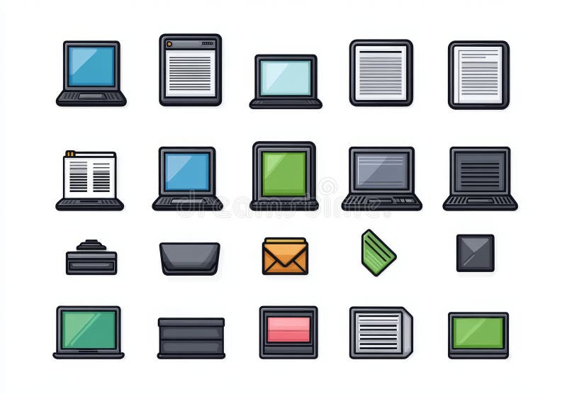 The Web Interface Icons Set Features a Linear Style Ideal for Ui/ux ...