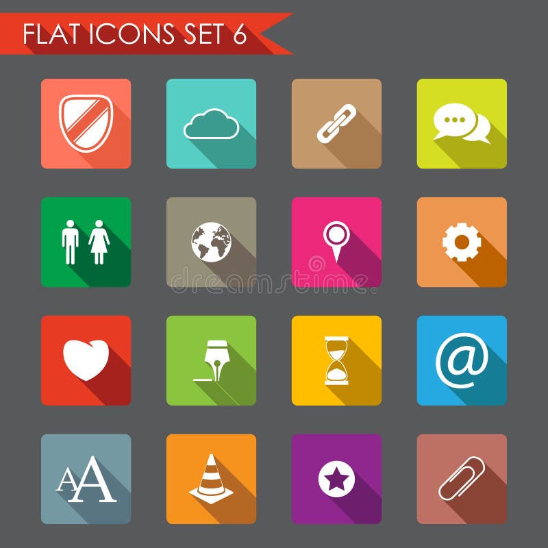 Web and Internet Flat Icons Stock Vector - Illustration of icons ...