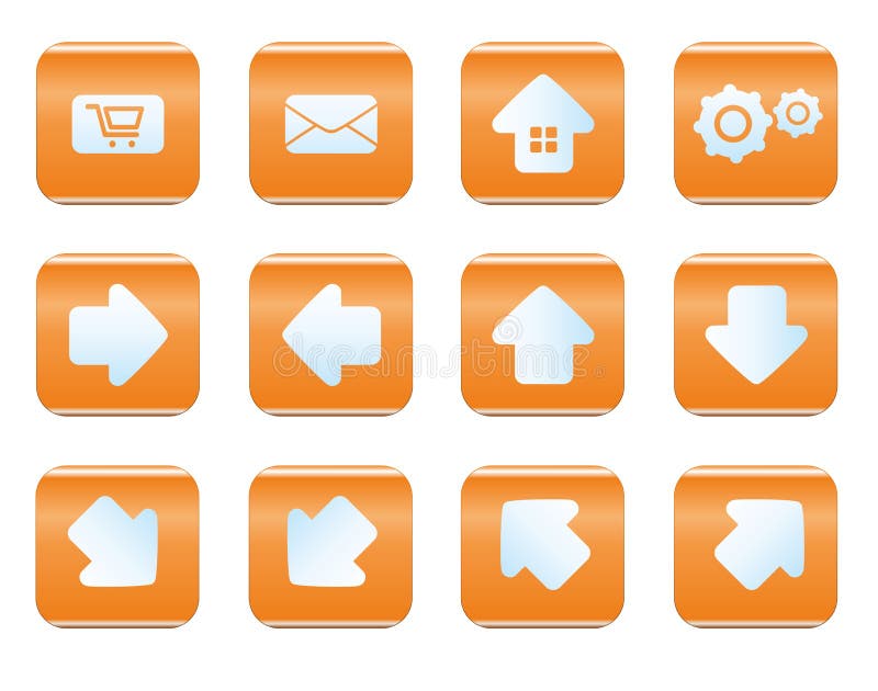Web and internet icon set stock vector. Illustration of orange - 36062538