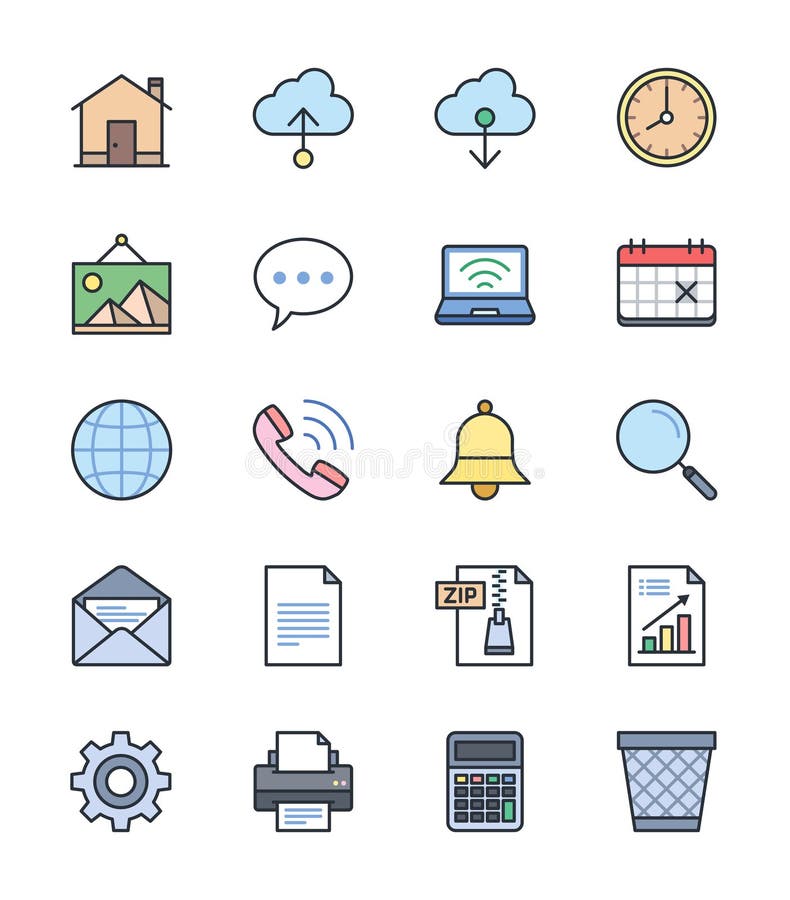 Web and Internet Icons, Color Set - Vector Illustration Stock Vector ...