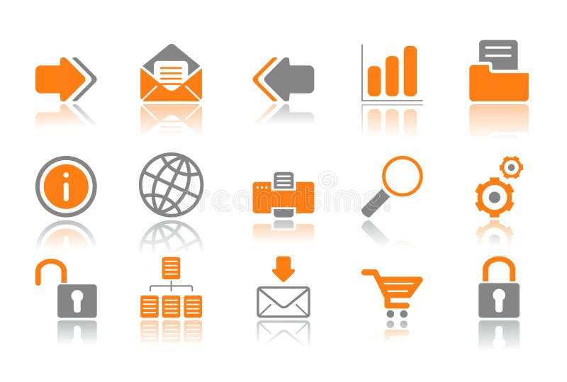 Web and Internet Icons - Orange Series Stock Vector - Illustration of ...