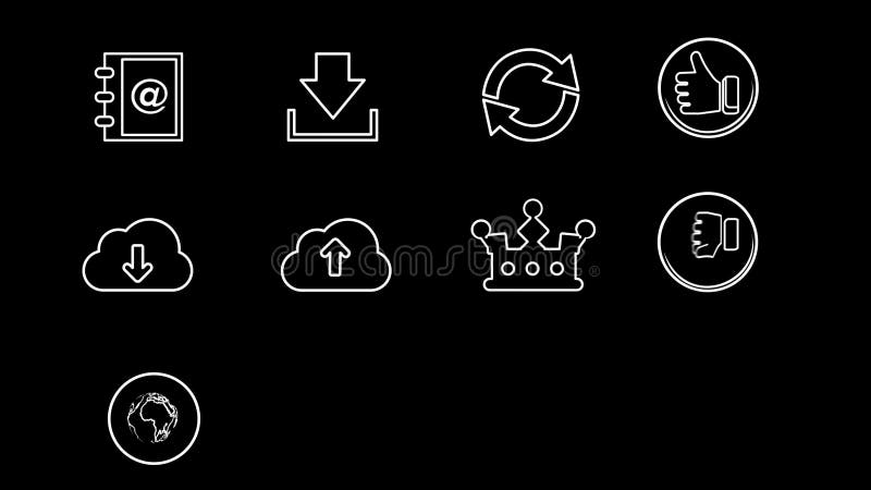 Set of Line Icons on the Alpha Channel on Science and Education Theme ...