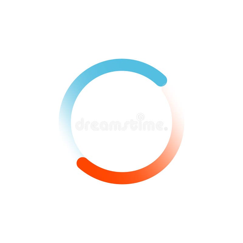 Web or Internet Progress Loader Circle Icon in Blue and Orange Colors ...