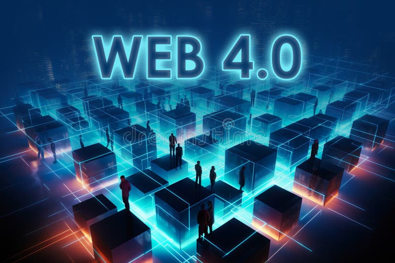 Web 4.0 Internet Technology Blockchain, Decentralized System Concept ...