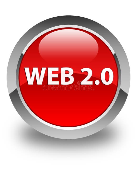 Web 2.0 Glossy Red Round Button Stock Illustration - Illustration of ...